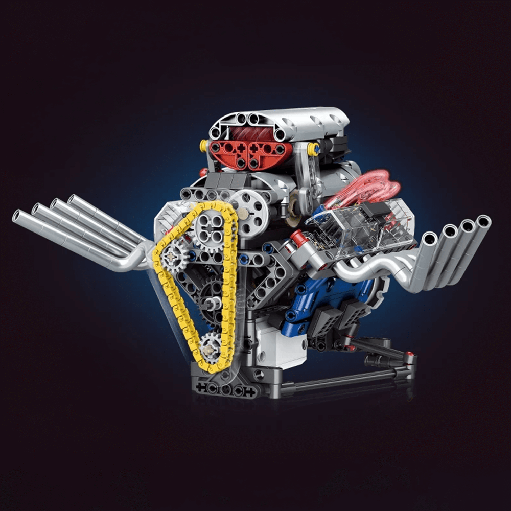 Motorised Hot Rod V8 Engine 664pcs